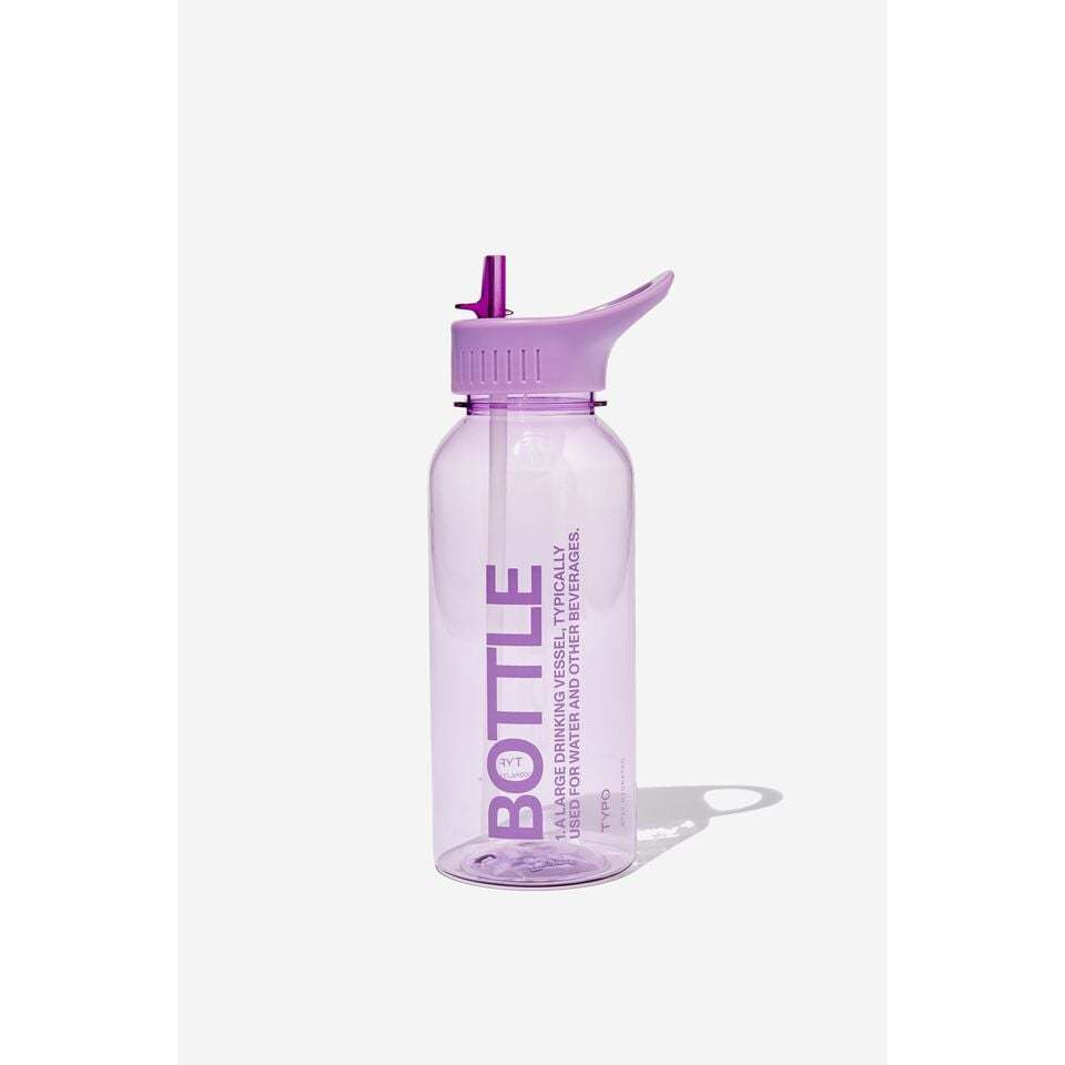 TYPO Drink it up Bottle Water drinking Bottle 1L BPA free, Straw botol ...