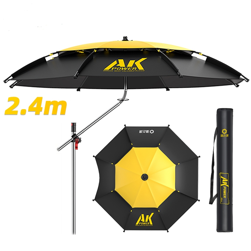 2.0-2.4M Double-Layer Fold Parasol Fishing Umbrella Outdoor Camping ...