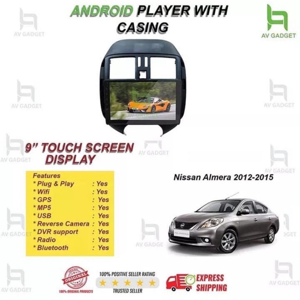 [Free Reverse Camera] Nissan Almera 12-15 Lenco 9" Car Android Player ...