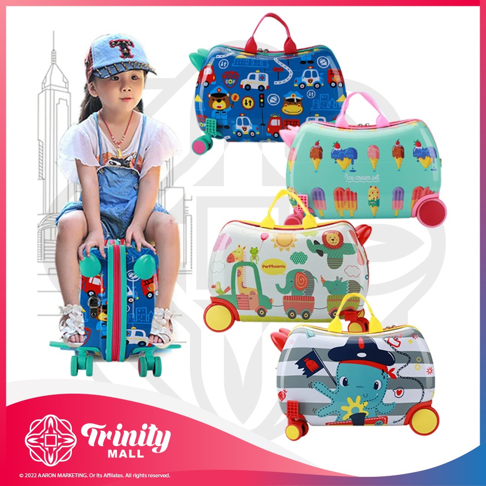 Kids Ride On Suitcase Travel Luggage Children Travel Trolley Luggage ...