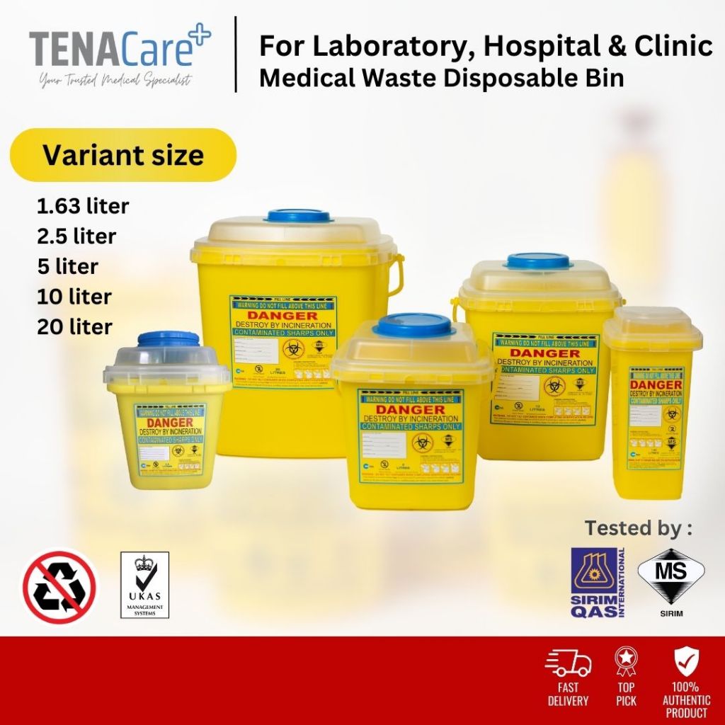 Sharp Bin Square Contaminated Clinical Waste Disposal / Biohazard Bin(5 variant sizes) | Shopee ...