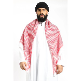 Arabian Red and White Scarf Keffiyeh Tactical Desert Shemagh Hatta ...