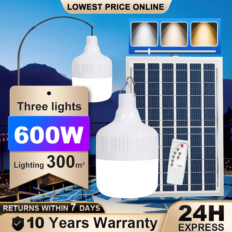 Solar Light Bulb Outdoor Portable Solar Powered Led Bulb Charged Garden ...