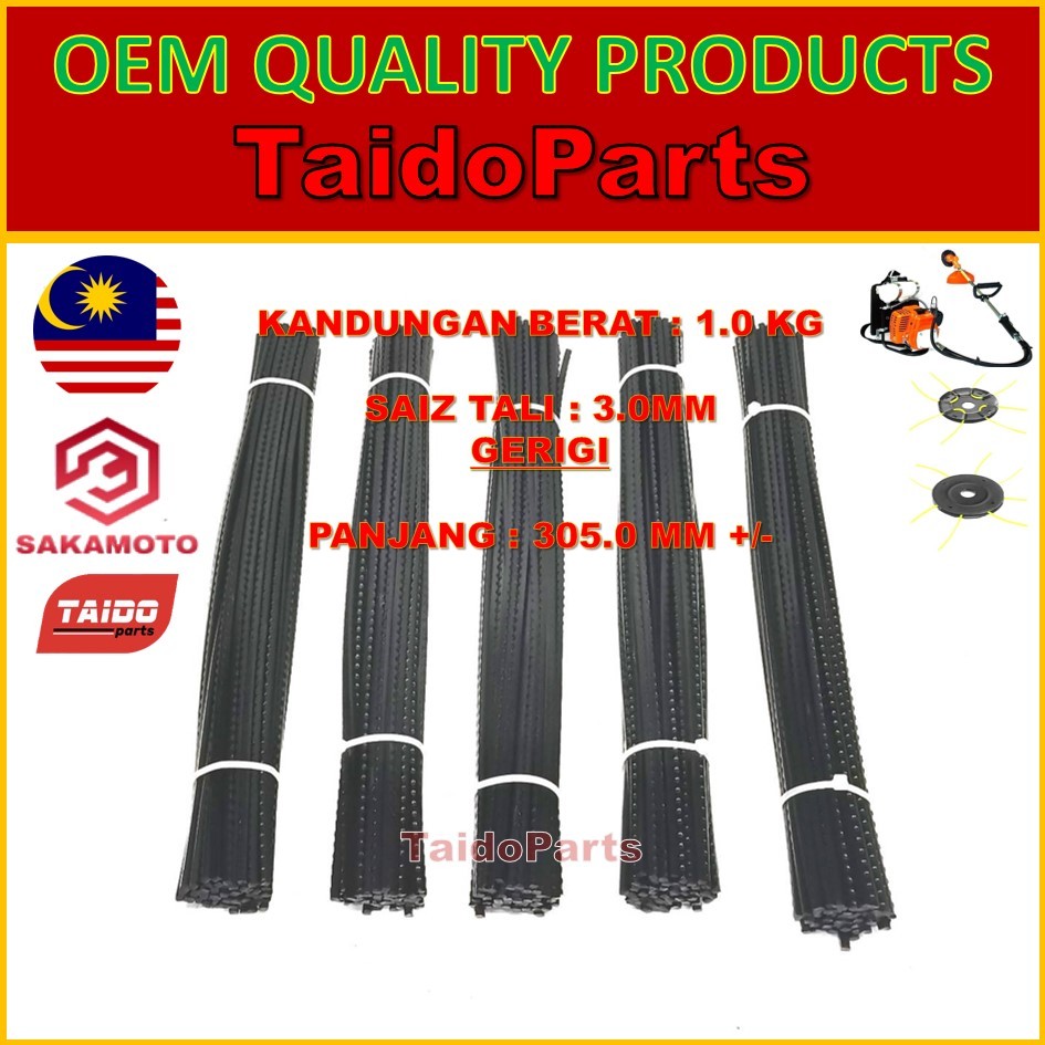 tali tangsi mesin rumput HITAM 1kg 3.0 MM trimmer nylon cutting line ...