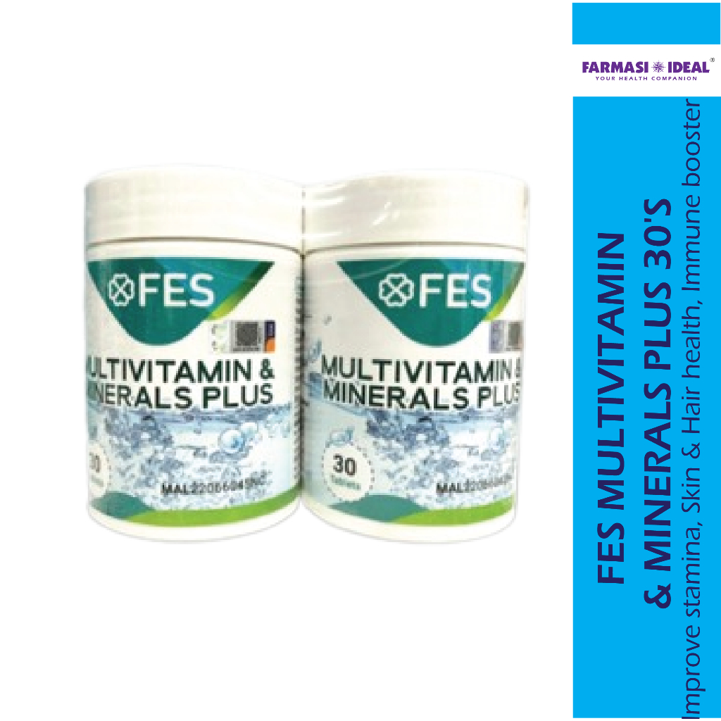 FES Multivitamin & Minerals Plus, 30's - Improve stamina, Skin & Hair ...