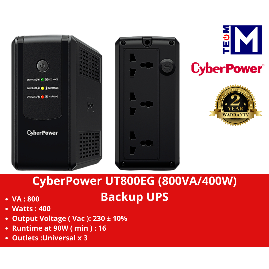 CyberPower UT800EG (800VA/400W) - Backup UPS System | Shopee Malaysia