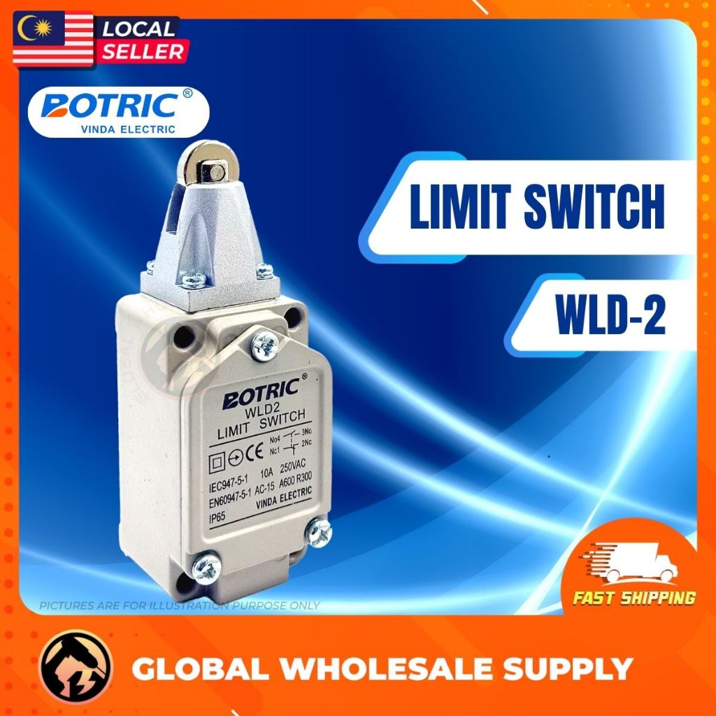 BOTRIC WLD2 5102 Limit Switch 10A 250VAC IP65 Drawstring Roller Electrical Accesories Limit ...