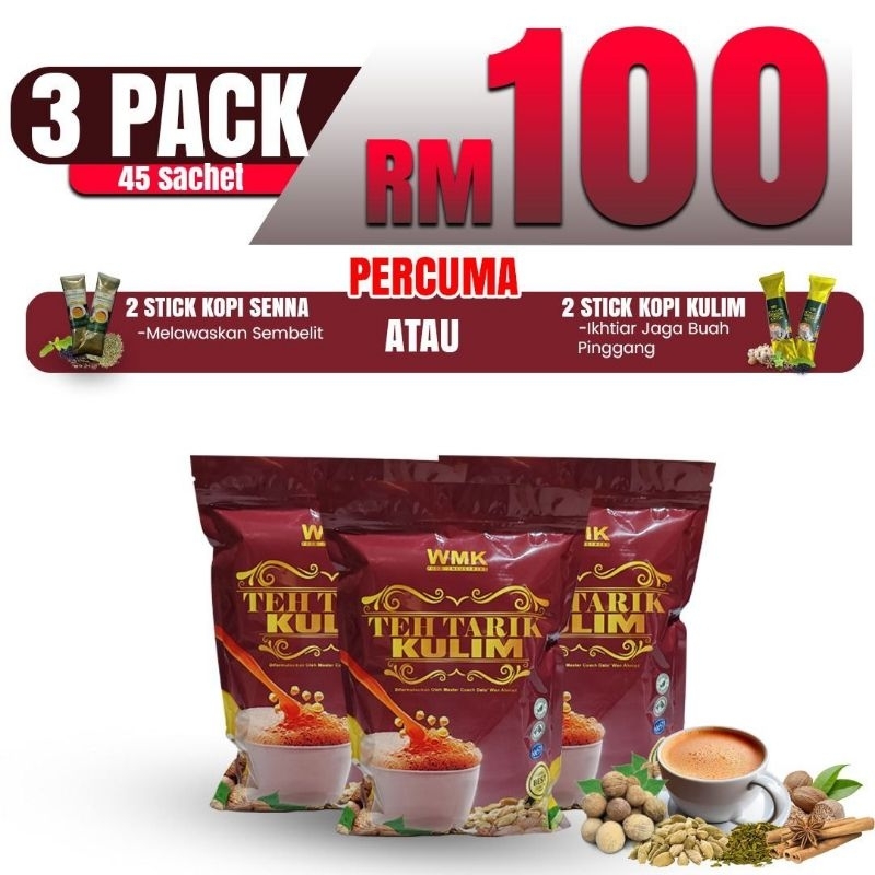 3 PACK TEH TARIK KULIM 45 SACHET | Shopee Malaysia