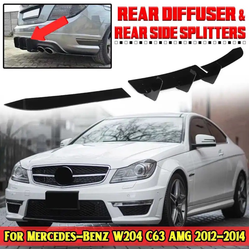 Mercedes benz w204 rear diffuser canard | Shopee Malaysia