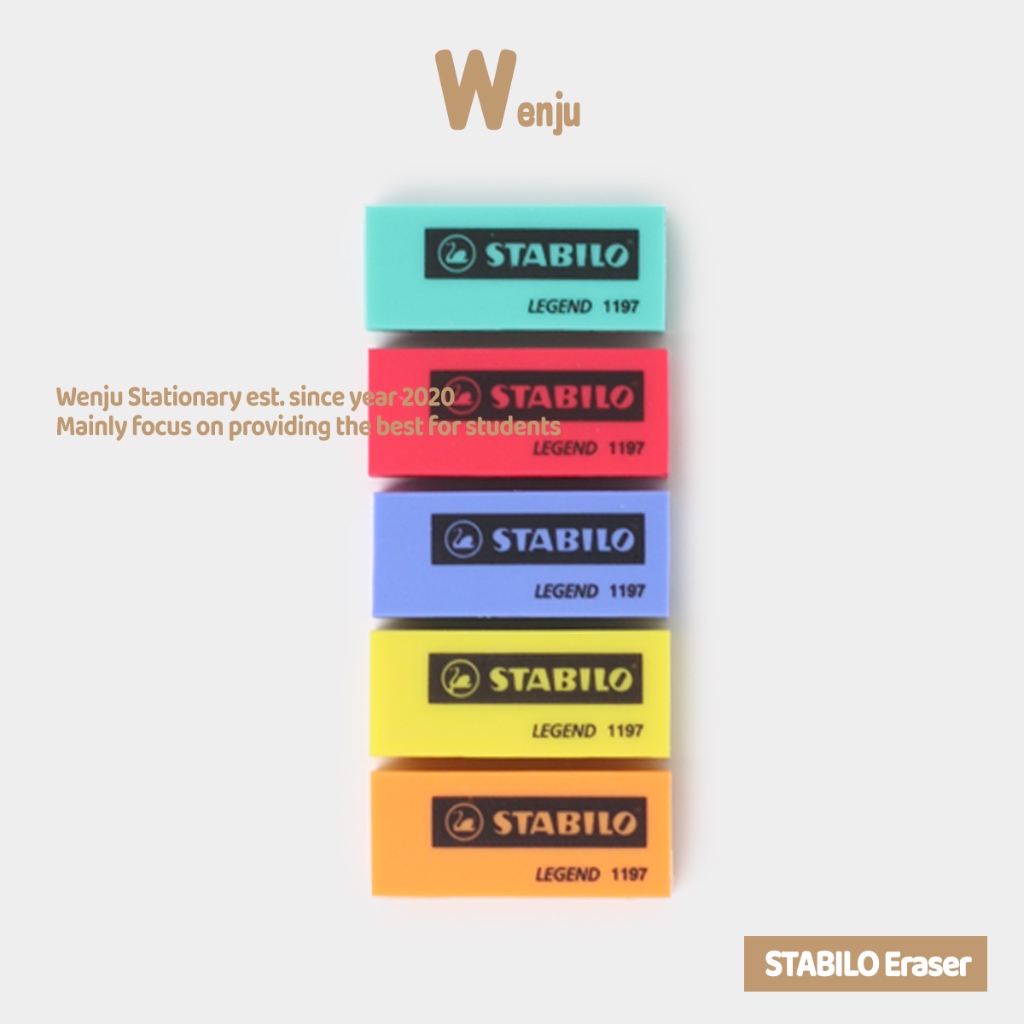 WENJU | STABILO Eraser Model 1197 (5colours) | Shopee Malaysia