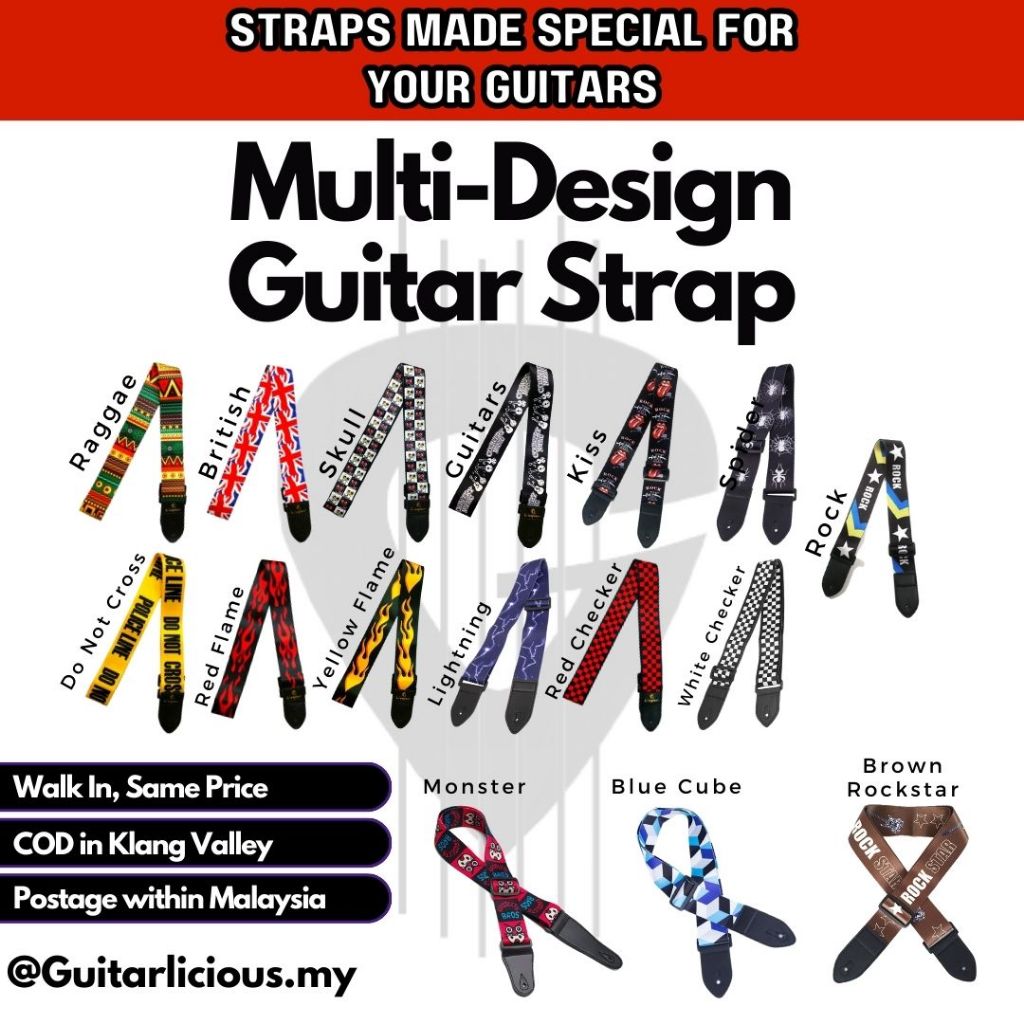 Designer Guitar Strap Graphic Woven Guitar Strap 2 inch electric ...