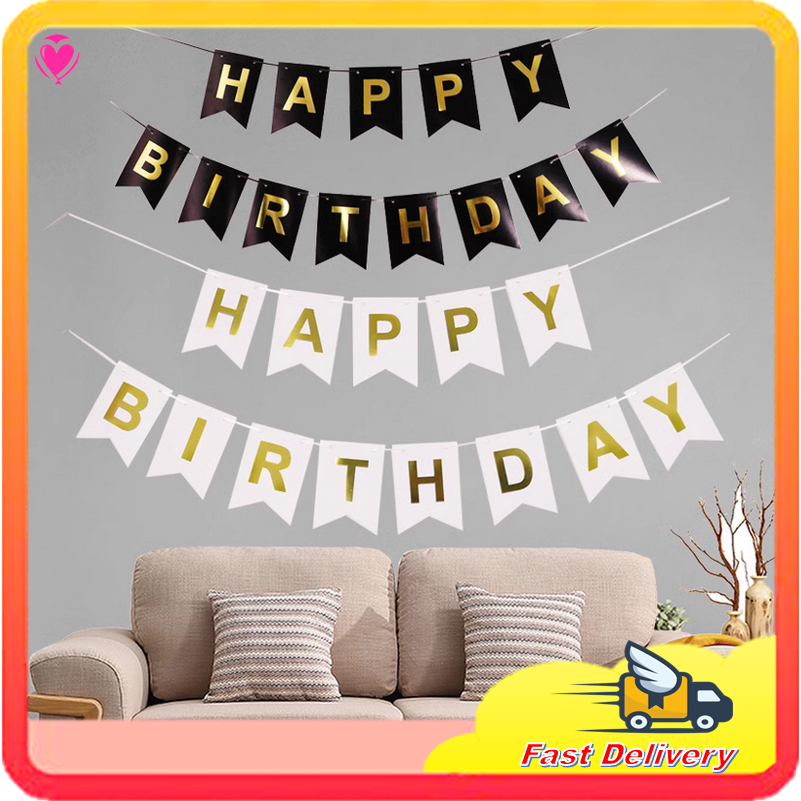 Happy Birthday Banner Flag Set Fish Tails Bunting Banner Hari Jadi ...