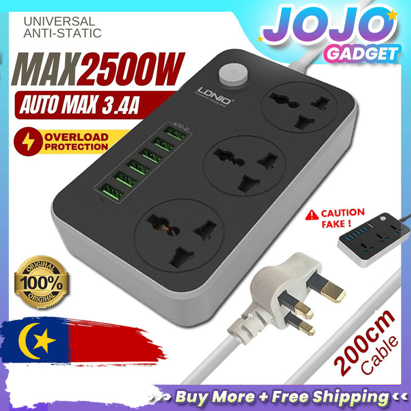 Ldnio Extension Plug with usb Sc3604 Power Strip Charger Power Socket 6 ...