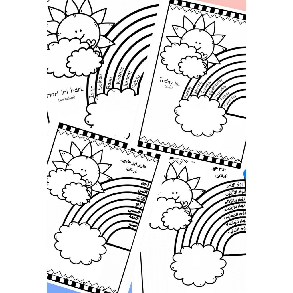 [PRINTABLE PDF] Days of the Week Hari-hari dalam Seminggu BM English ...