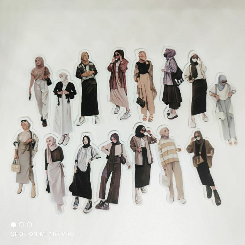 hijab sticker / Girl Sticker 15 pcs (set 5) | Shopee Malaysia