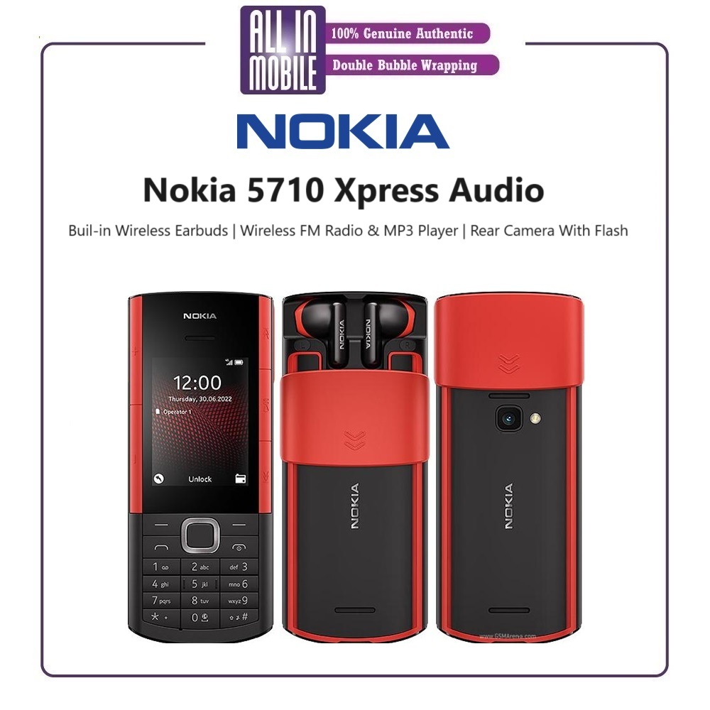 Nokia 5710 XpressAudio (Built-in Wireless Earbuds | Wireless FM Radio & MP3 Player) | Shopee ...