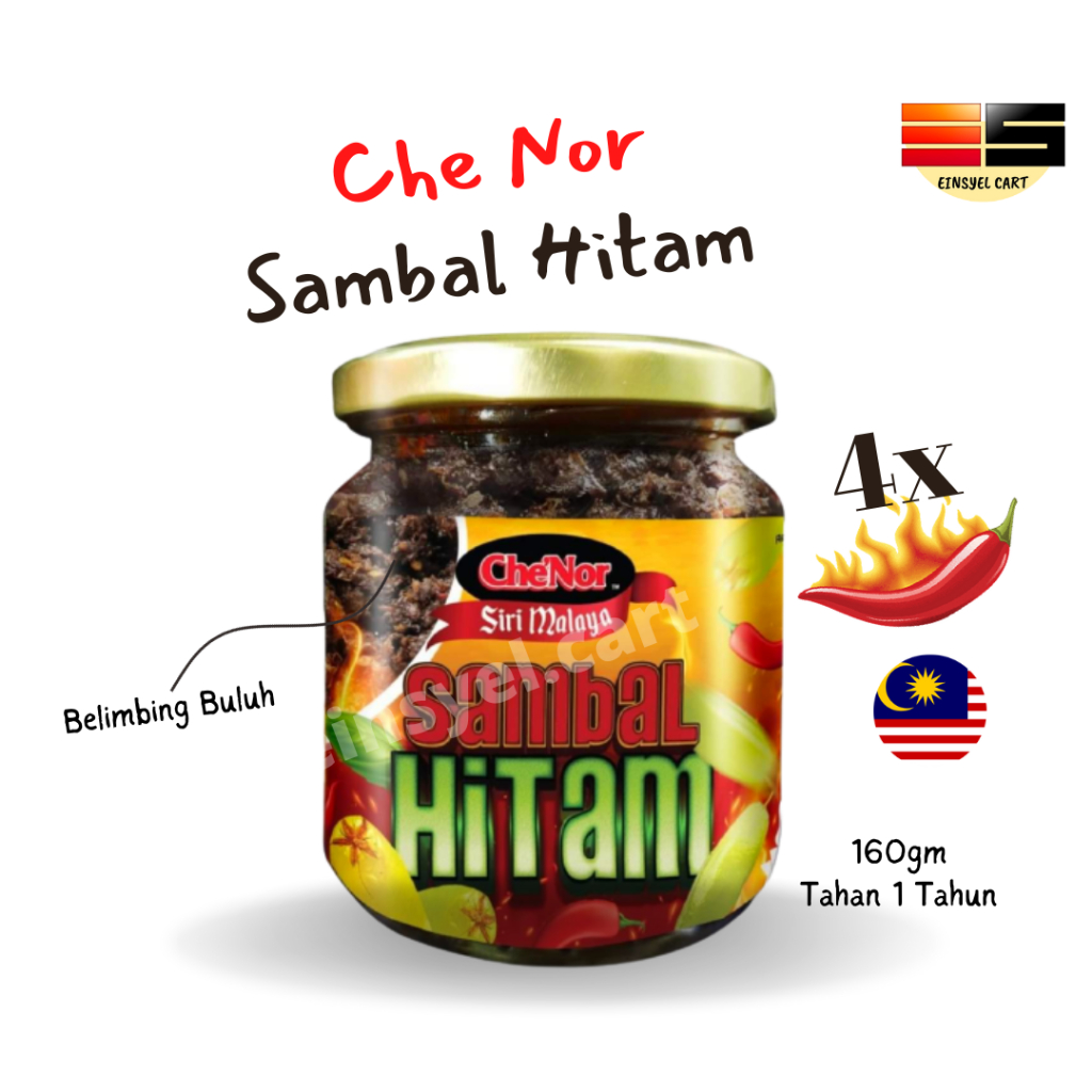 Sambal Hitam Che Nor Belimbing Tanpa Gula 4x Pedas 160gm | Shopee Malaysia