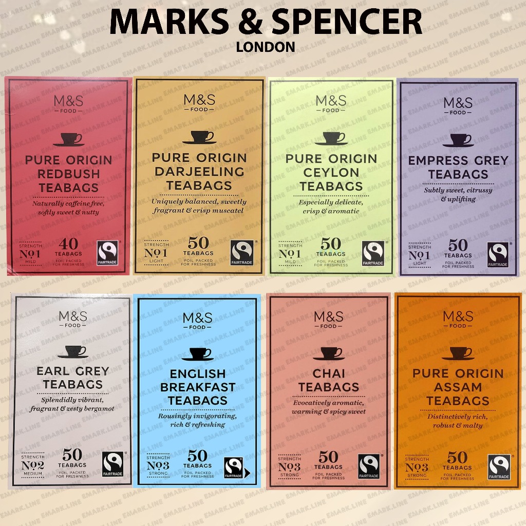 🌟 M&S Mark & Spencer Redbush / Darjeeling / Ceylon / Empress Grey / Earl Grey / English ...