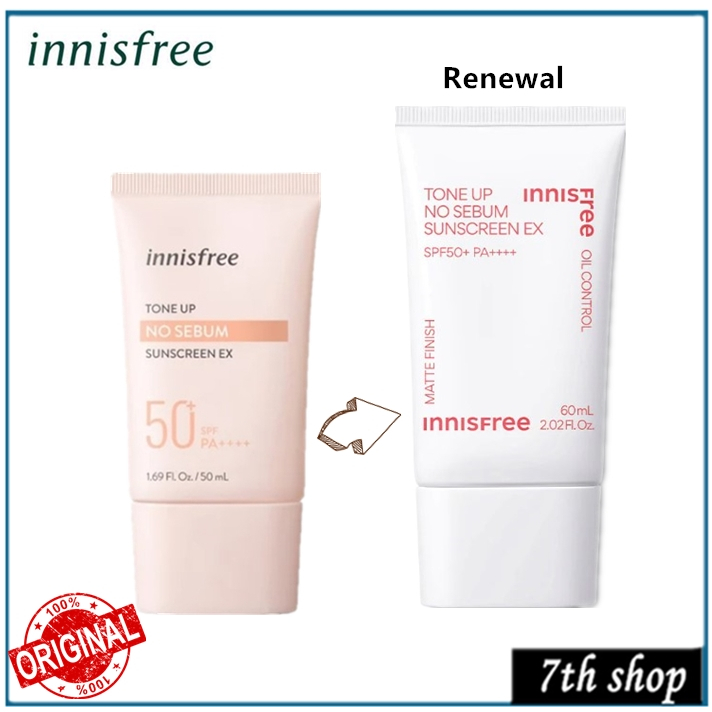 [100% ori] Innisfree Tone Up No Sebum Sunscreen SPF50+ PA++++ 60ml ...