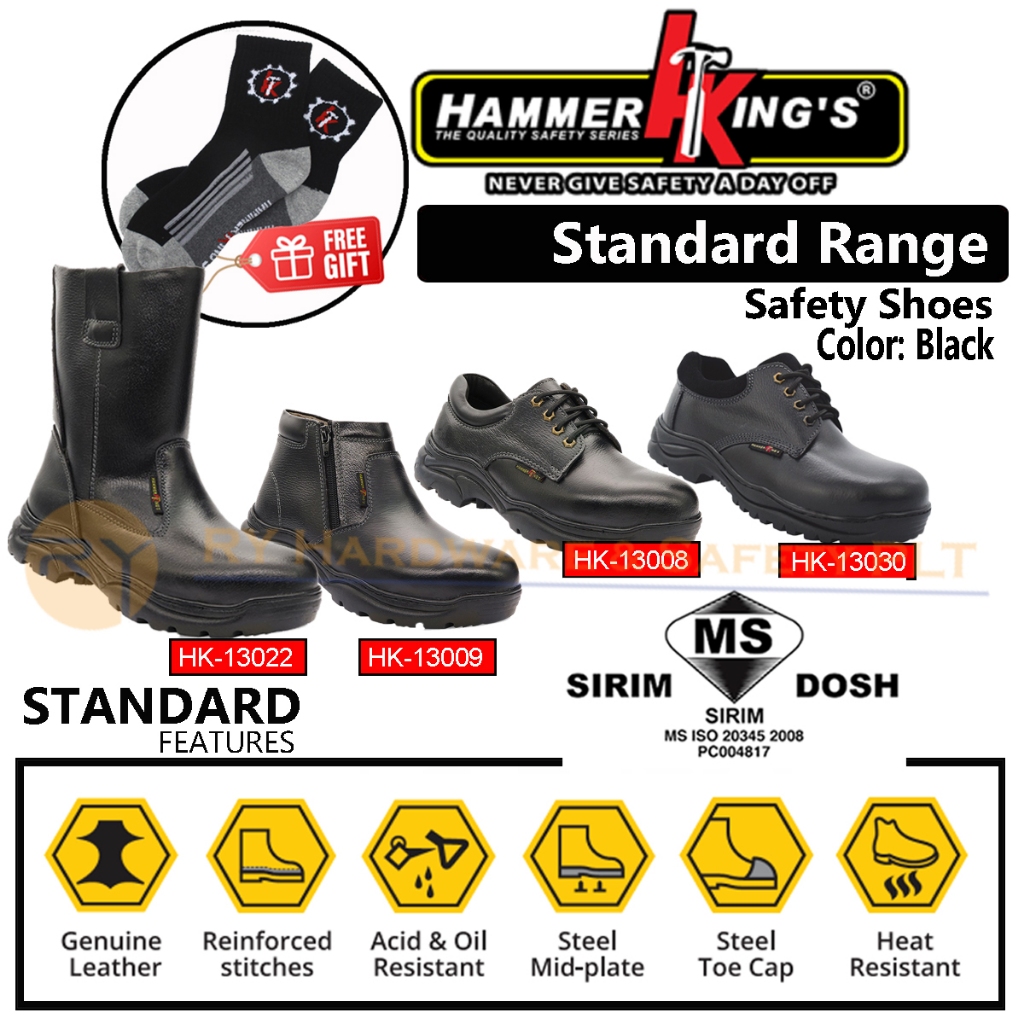 [SIRIM DOSH] HAMMER KING'S Standard Range Mens Safety Shoes, Steel Toe ...