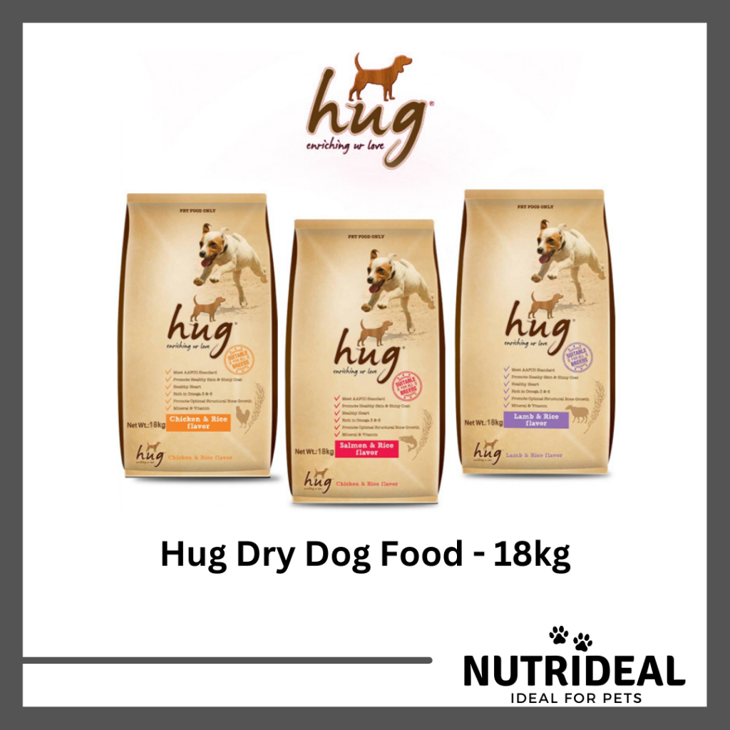Hug Premium Dog Dry Food ( Lamb, Salmon, Chicken - 18KG Original Pack ...