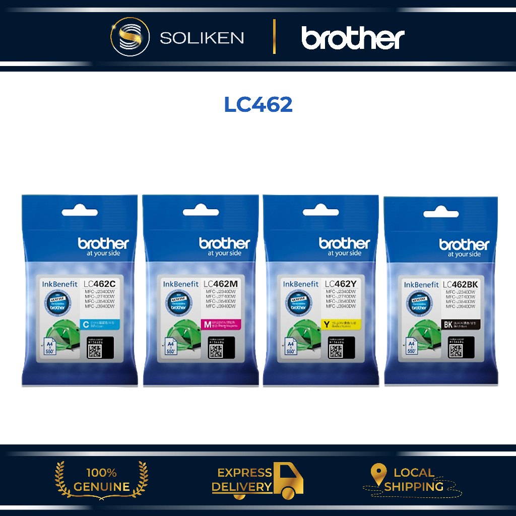 Brother Ink Cartridge LC462BK/C/M/Y for MFC-J2340DW J2740DW J3540DW ...