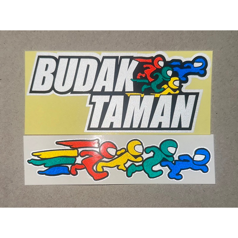 BUDAK TAMAN & BENETTON ORANG LARI STICKER CUTTING PANTULAN CAHAYA ...