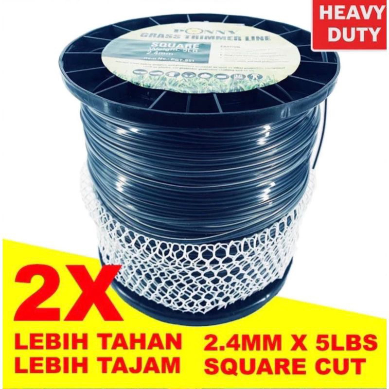 (Ready Stock) Ponny Grass Trimmer Line PG-500 5LB 2.4mm Tali Mesin ...