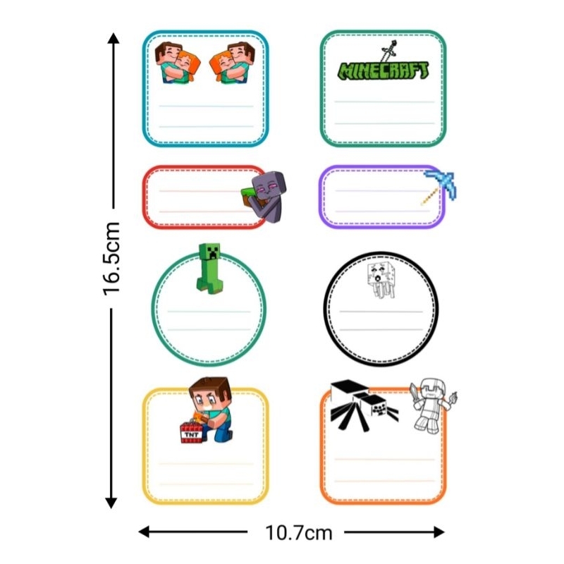 Minecraft Label Sticker (2 Sheets - 16pcs) | Shopee Malaysia