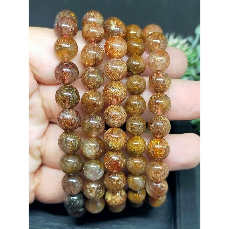 Oldmines Copper Rutile Bracelet [Good Grade] 老矿铜发手串 Natural Crystal ...