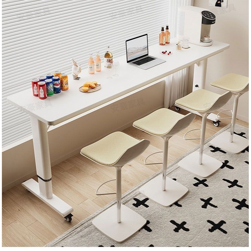 Liftable computer desk desk simple study desk with wheels movable long ...
