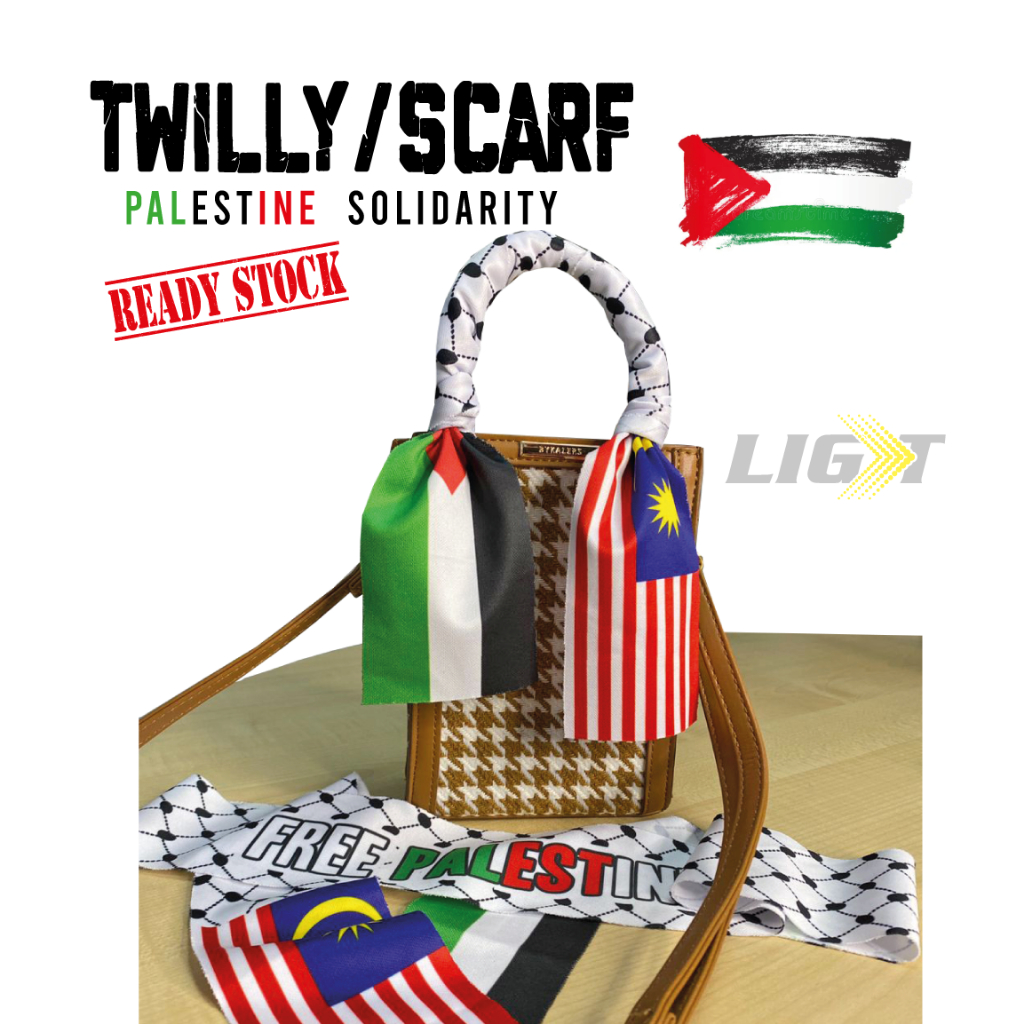 TWILLY PALESTINE SCARF Solidarity Ribbon Tied The Bag Handle Decoration ...