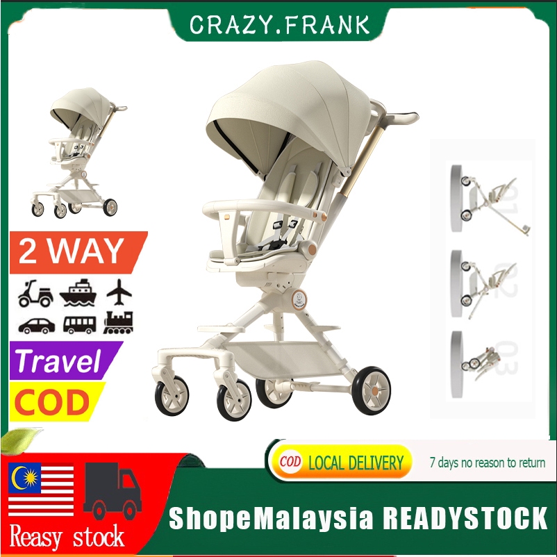Baby stroller 360 degree rotating folding stroller can sit or lie down ...