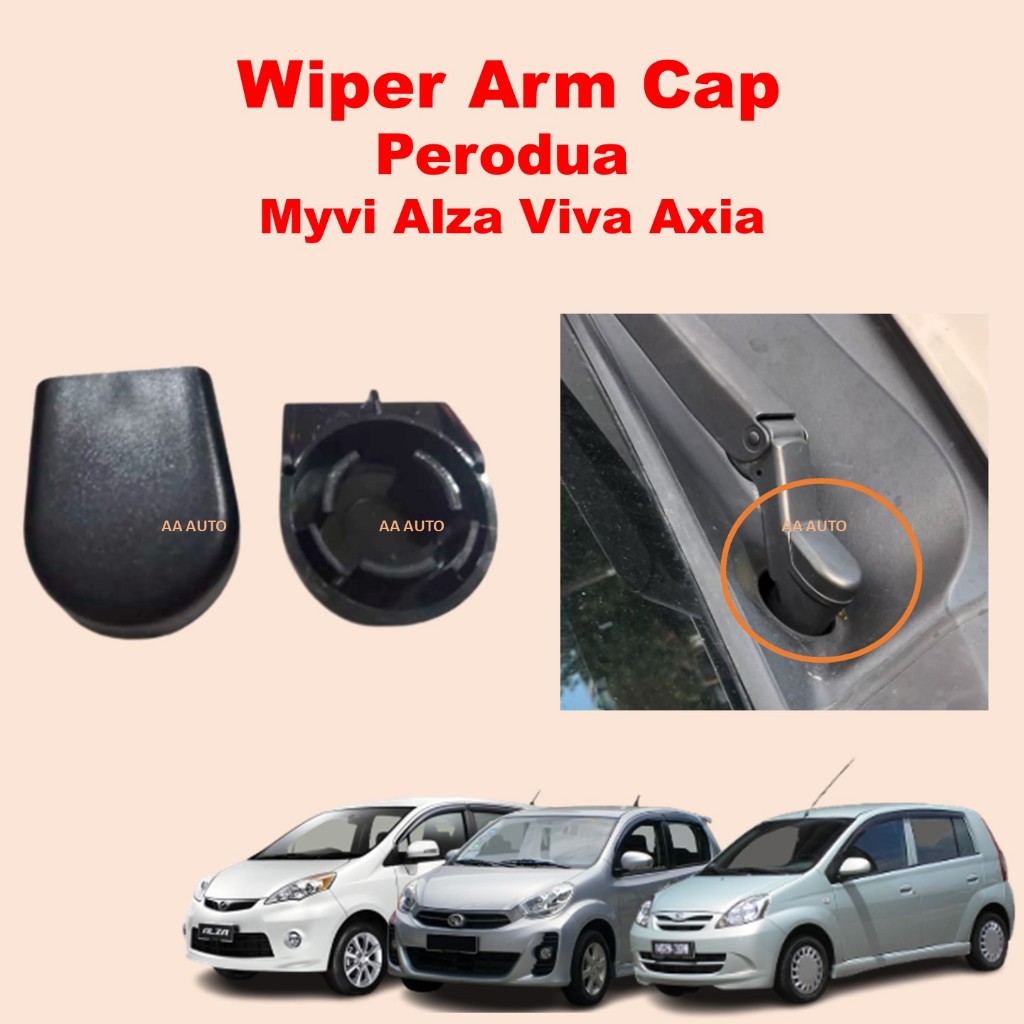 ORIGINAL (1 pcs) Perodua Myvi Alza Viva Axia Front Wiper Arm Cap Cover ...