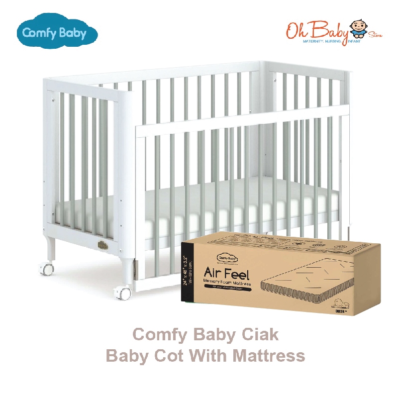 Comfy Baby Cot Ciak (66x125x103cm) with Mattress (60x120cm) | Shopee ...