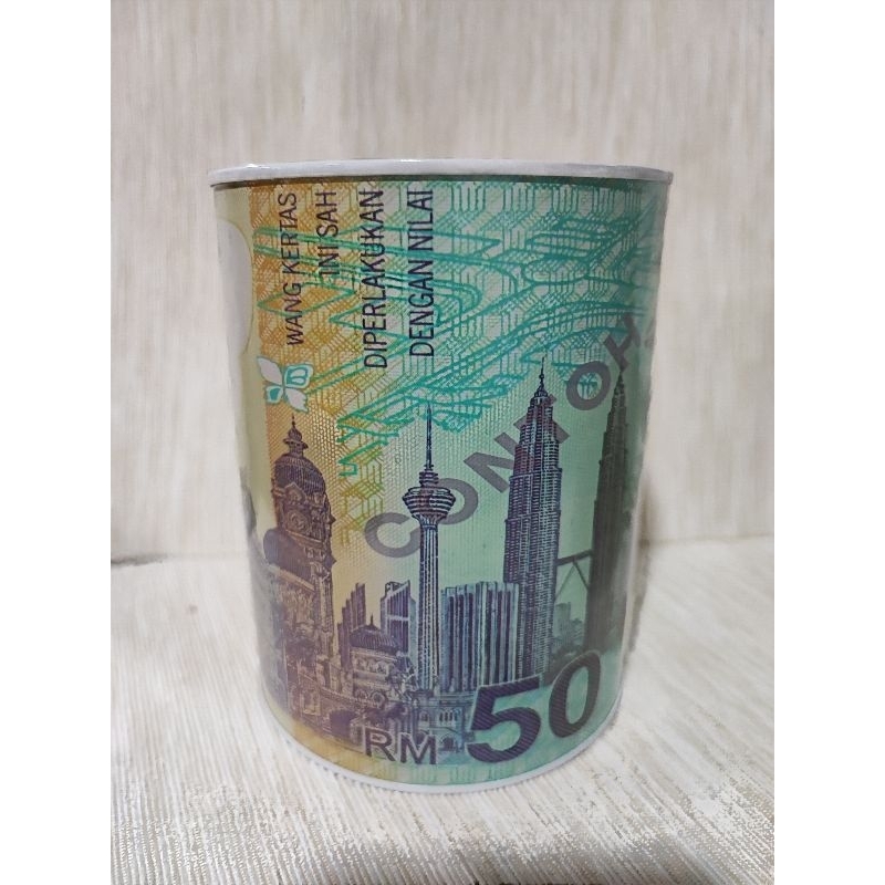 14 x 11cm Tabung Duit Syiling atau Duit Kertas Money Coin Tin Kid Adult ...