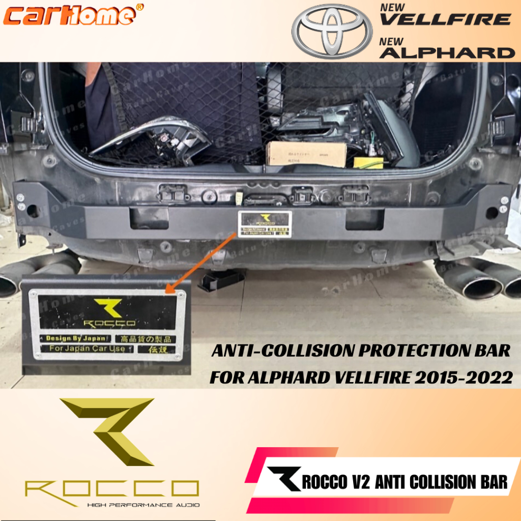 Toyota Alphard Vellfire AGH30 Anti-Collision Bar Rear Safety Bar Anti ...
