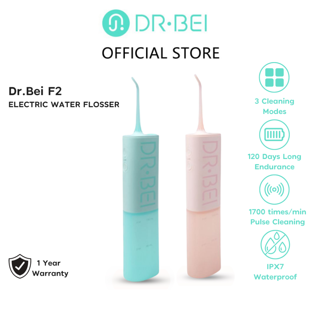 Dr Bei F2 Portable Electric Water Flosser With 2 Nozzles 冲牙器 | Shopee ...