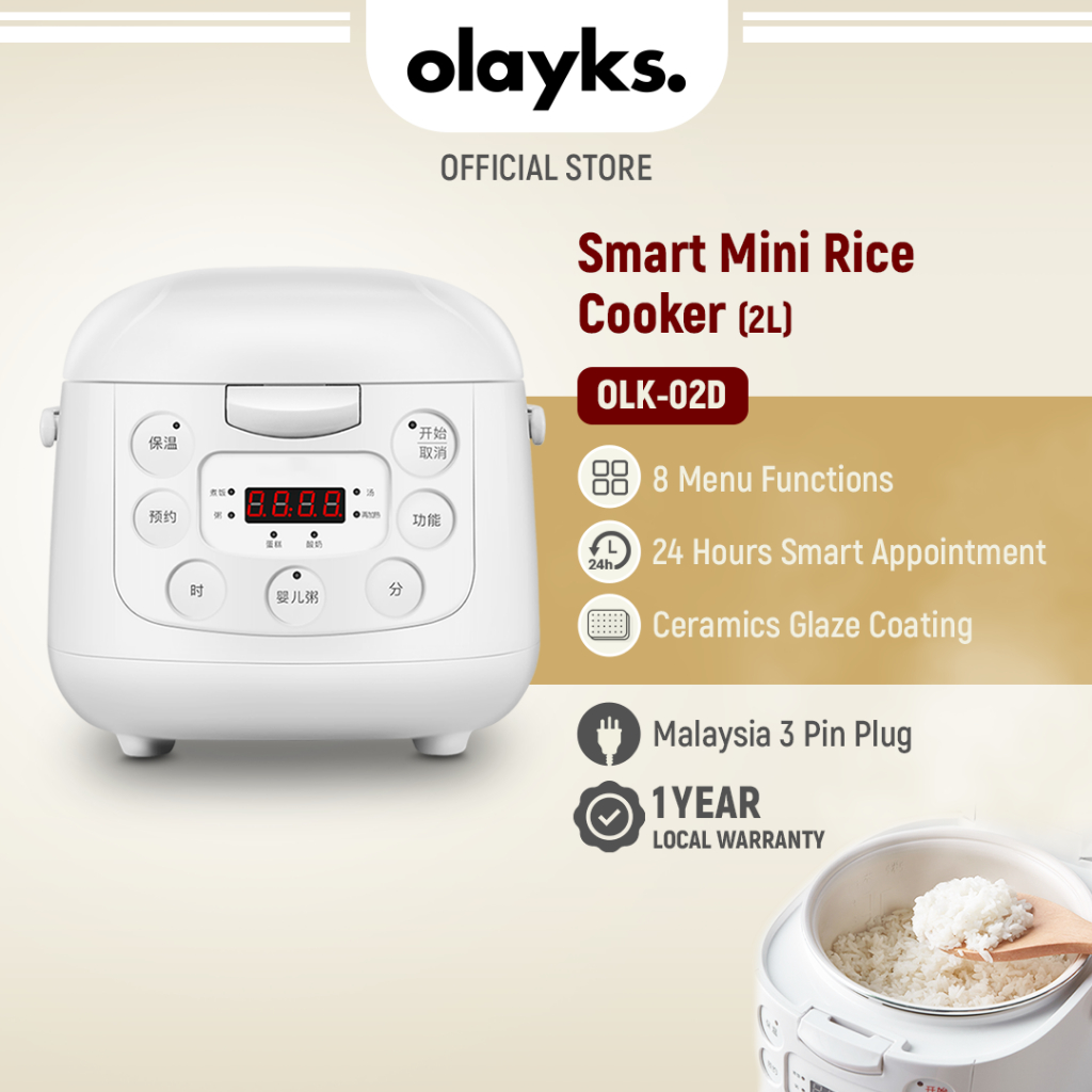 Olayks Smart Mini Rice Cooker Multifunction Electric Rice Cooker With Non-Stick Pot And Steamer ...