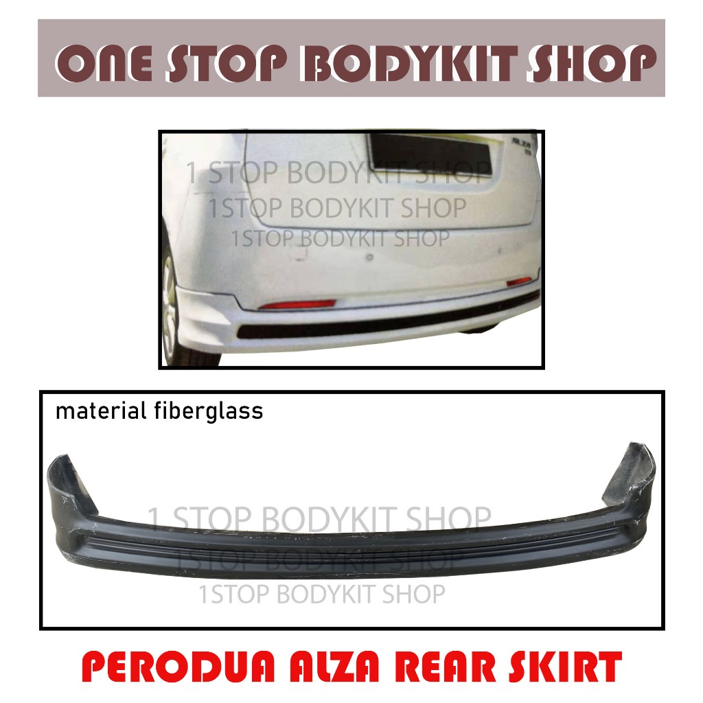 PERODUA ALZA REAR SKIRT(SE)FIBER(FIBERGLASS)SKIRT LIP BODYKIT | Shopee ...