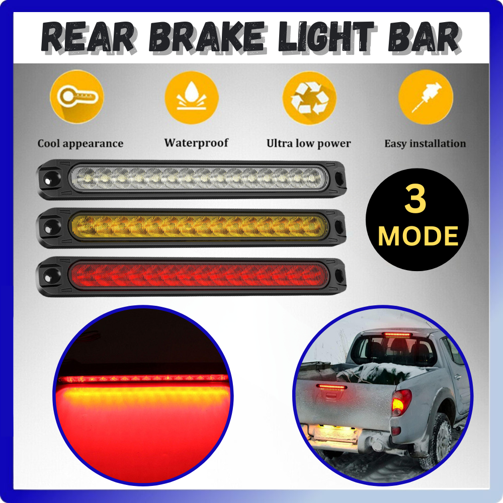 GBS CAR LED 3 Mode Stop Tail Brake Light 15LED 12-24V Trailer Truck RV ...