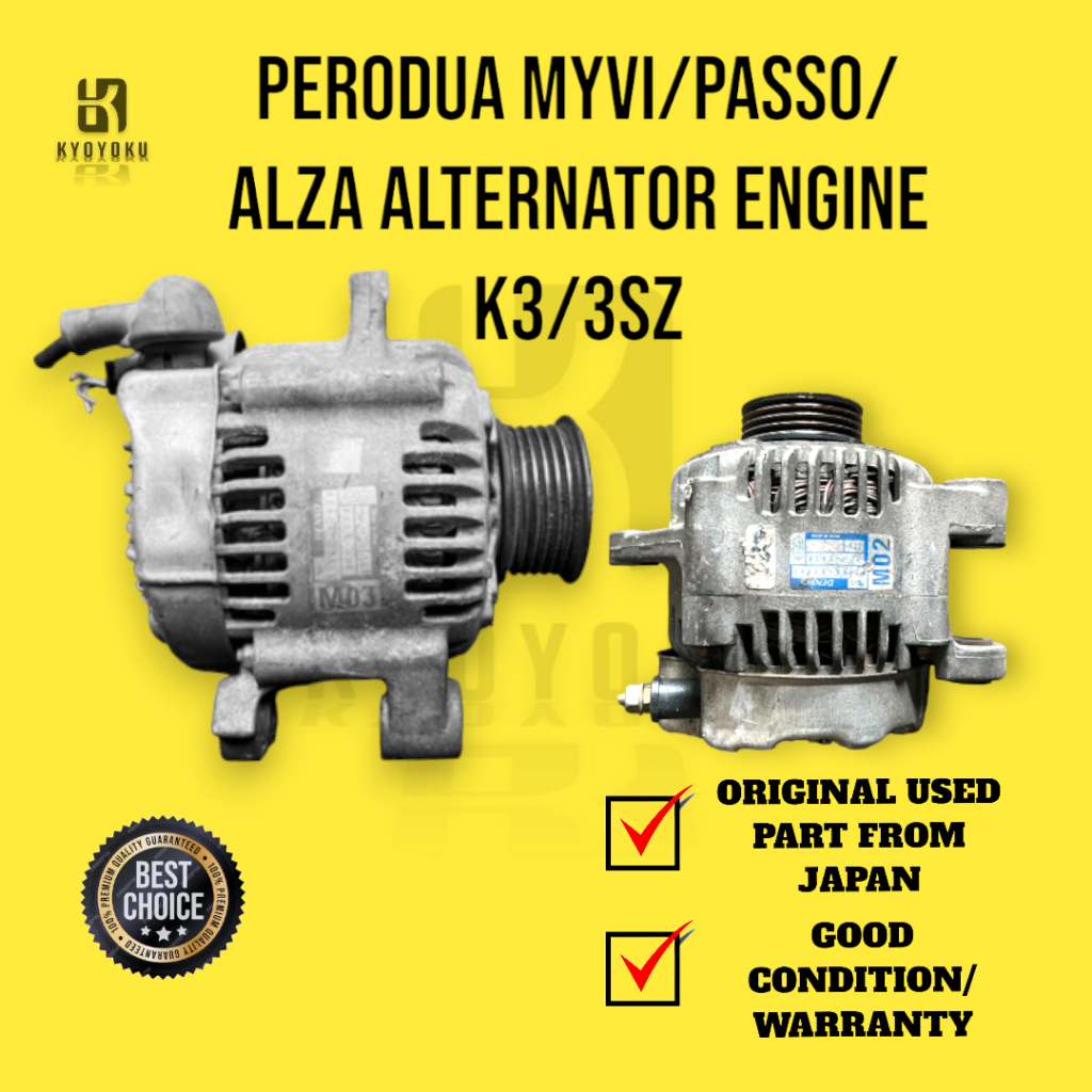 KYOYOKU - Alternator Perodua Myvi/Passo/Alza Alternator Engine K3/3SZ ...