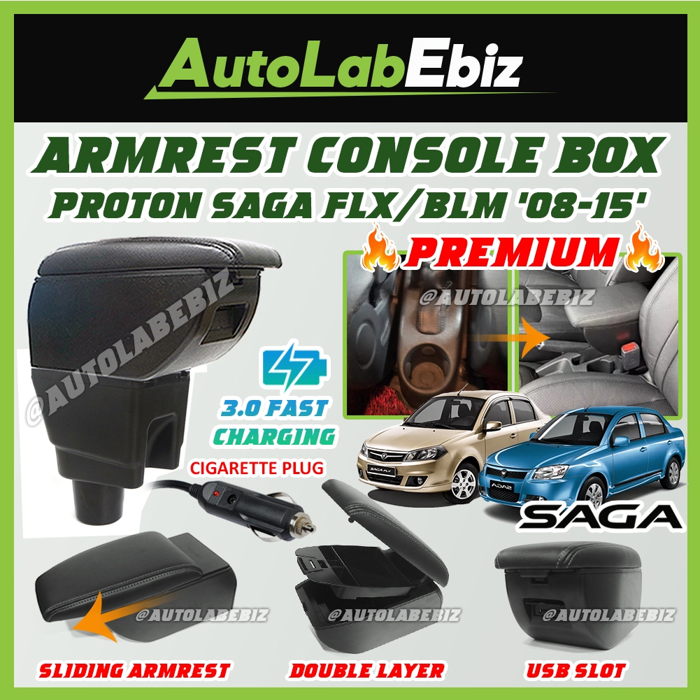 [𝗣𝗥𝗘𝗠𝗜𝗨𝗠 𝗔𝗥𝗠𝗥𝗘𝗦𝗧] Proton SAGA BLM FLX 2008-2015 Centre Console Box ...
