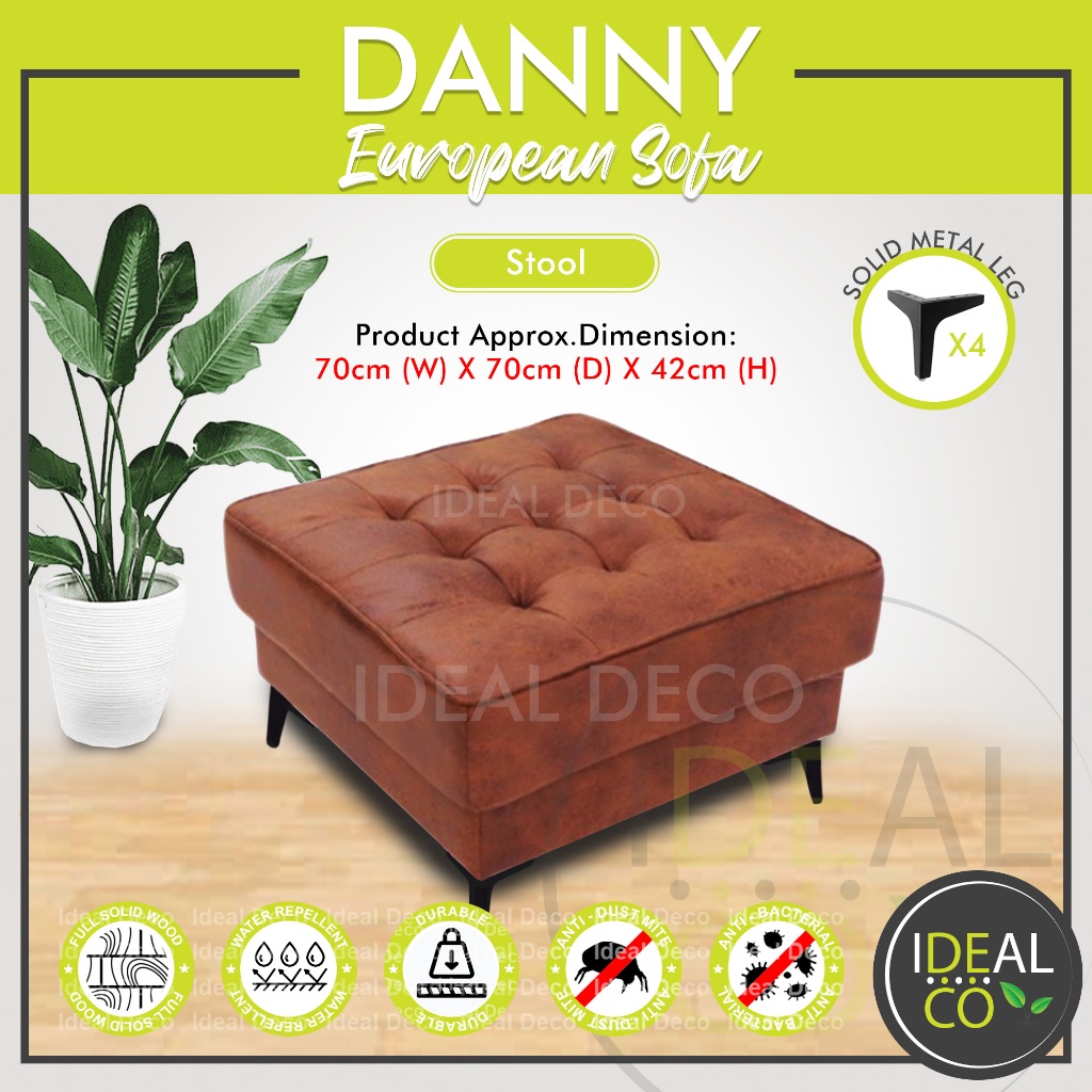 ( FREE Delivery + Free Gift ) Danny Sofa : Leather Look Fabric Solid ...