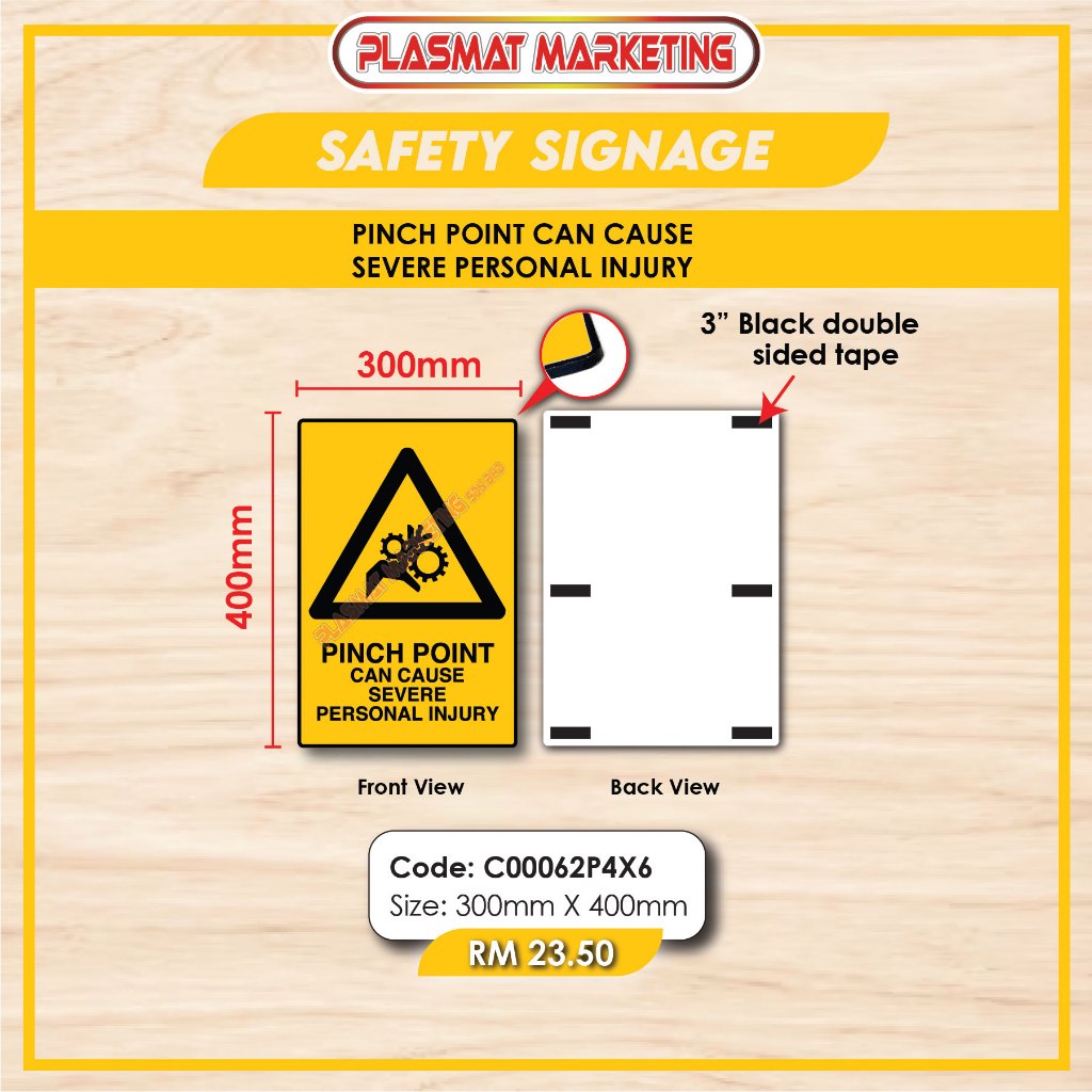 Safety Sign. Pinch Point Can Cause Severe Personal Injury | Shopee Malaysia