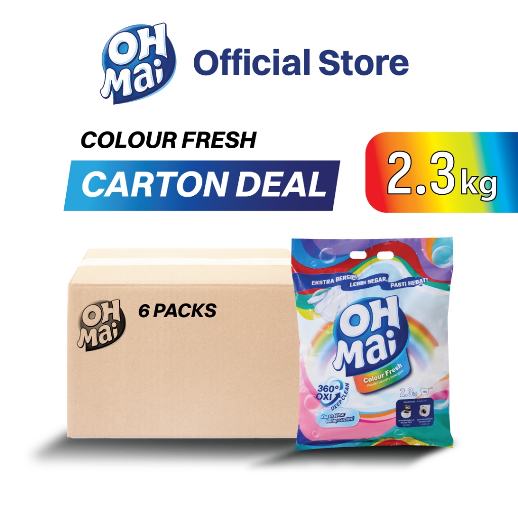 [CARTON DEAL] OH MAI Laundry Powder Detergent - Colour Fresh (6 X 2.3kg ...