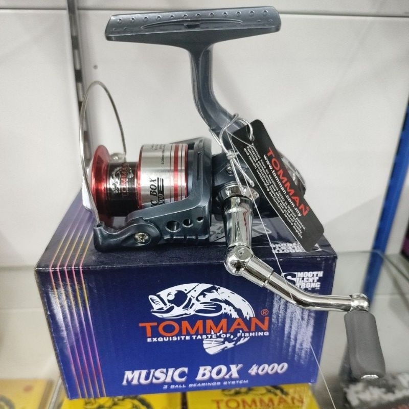 (MAA) Tomman Reel Music Box 3 ball bearing Fishing Spinning Reel Mesin ...