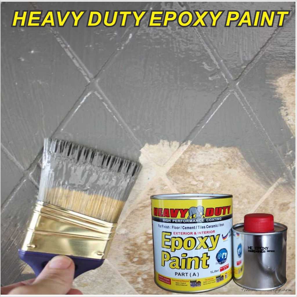 HEAVY DUTY EPOXY WATERPROOF FLOOR PAINT ( 1L ) [ Include Hardener ] CAT ...