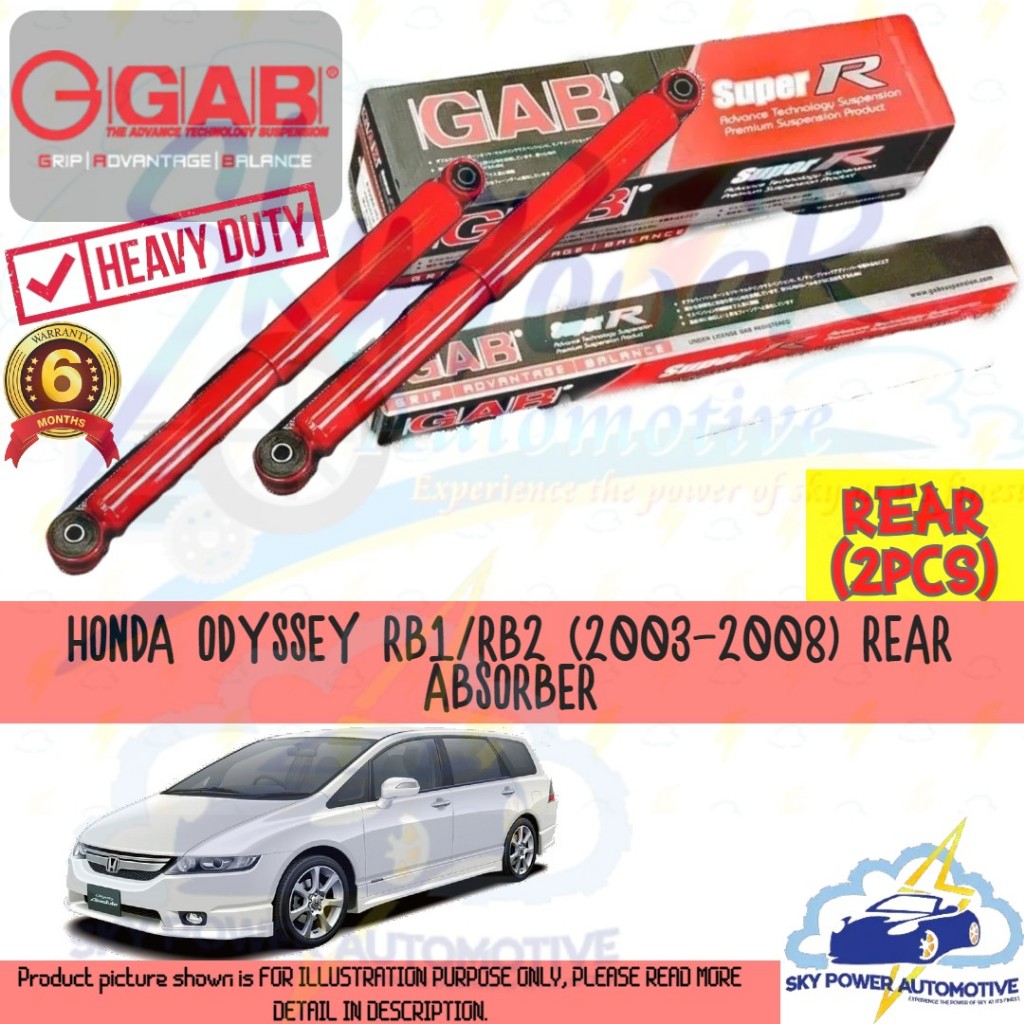 HONDA ODYSSEY RB1 / RB2 (2003-2008) GAB SUPER R SPORT PREMIUM HEAVY DUTY GAS SHOCK ABSORBER REAR ...