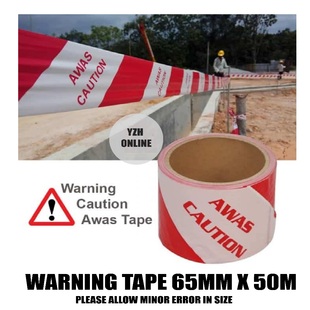 Warning Tape (Awas) 2.5inch Black Yellow/ Red White (Awas) | Safety ...